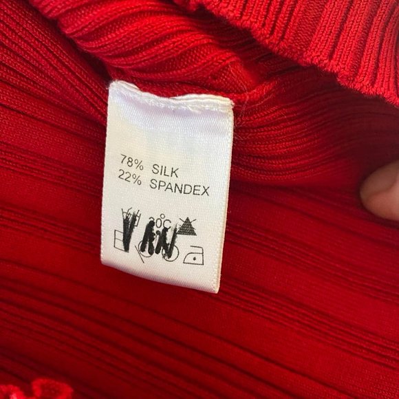 Essendi | Sweaters | Essendi Bright Red Silk Blend Sweater With Silver ...